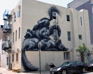 New street art in Williamsburg, Brooklyn, New York from ROA, JR, Veng.