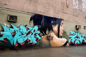 New York City street art images of girls with Dasic, Swoon and more