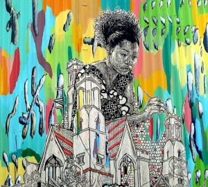 New York City street art images of girls with Dasic, Swoon and more